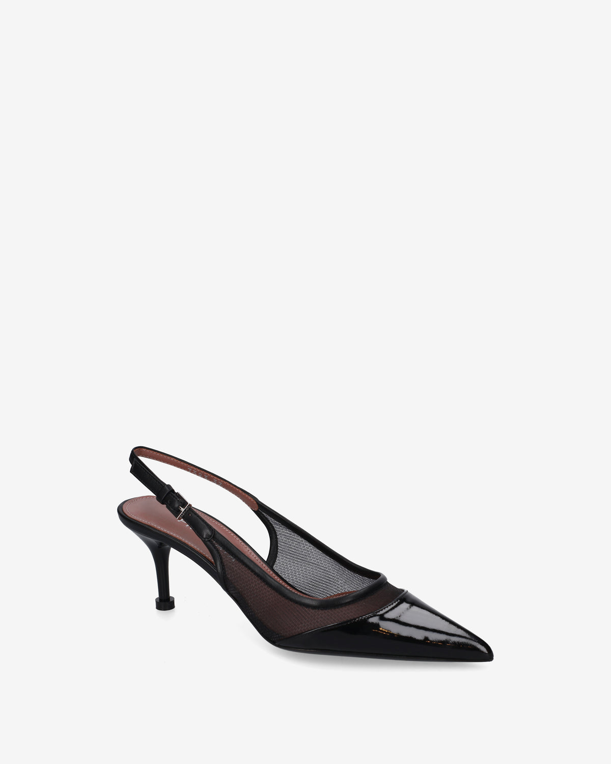 Slingback mesh pumps